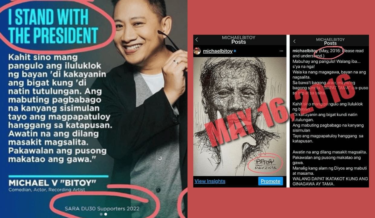 Michael V asks not to use his old quote on Duterte as campaign material ...